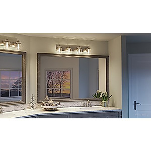 Urban Ambiance Luxury Modern Farmhouse Bathroom Vanity Light, Large Size: 8.625" H x 30.25" W, with Industrial Style Elements, Brushed Nickel Finish, UHP2144 from The Bridgeport Collection