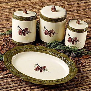 HiEnd Accents Rustic Pine Cone Serving Platter (EA)
