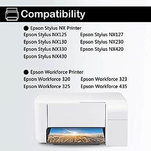 Doswy 5 Packs T124 Remanufactured Ink Cartridge Replacement for Epson 124 use for Epson Stylus NX125 NX127 NX130 NX230 NX330 NX420 NX430 Workforce 320 323 325 435 (2 Black 1 Cyan 1 Magenta 1 Yellow)