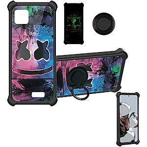 Aroepurt Cloud Mobile Stratus C7 Case Compatible with Cloud Mobile Stratus C7 Phone Case Cover [with Tempered Glass Screen Protector][Hard PC + Soft Silicone][Luminous Effect] YGH-BQ