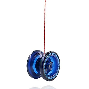 MAGICYOYO K1 Yoyo Professional Responsive for Kids Teens Adults with 5 Yoyos Strings+ Bag+ Yo Yo Glove+ Yo-yos Hubstacks Kit, Beginners to Advanced Yo-yo Plastic, Navy Blue