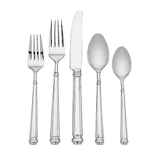 Kate Spade New York Abington Square 5-Piece Flatware Set, 0.85 LB, Metallic