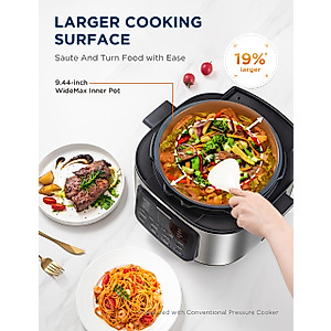 Midea WideMax 12-in-1 Electric Pressure Cooker, 6.5 Quart, 12 Presets, Multi-Functional Programmable Slow Cooker, Rice Cooker, Steamer, Sauté Pan, Cake, Yogurt, Warmer and More