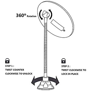 TOP4EVER 8" Magnifying Mirror with Light Lighted Makeup Mirror with Magnification ，Flexible Magnifying Mirror with Suction Cups