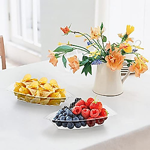 ZEAYEA 120 Pack Banana Split Boat Plate, 12 oz Disposable Plastic Food Boats, Food Grade Ice Cream Sundae Serving Bowls for Snack, Salad, Chip, Dessert Bowls for Party, Restaurants, Home