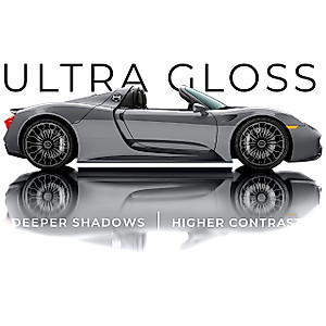 VViViD+ Ultra Gloss Nardo Dark Grey Vinyl Car Wrap Premium Paint Replacement Film Roll with Nano Air Release Technology, Stretchable Protective Cap Liner, Self Adhesive (25ft x 5ft)