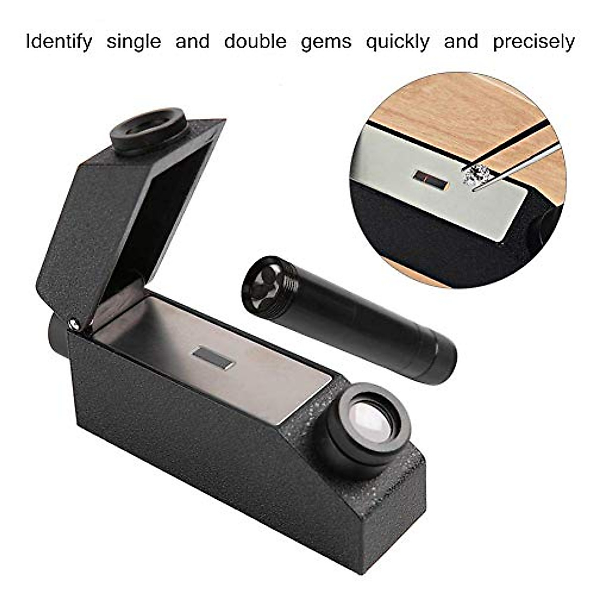 Salmue Gem Refractometer,Jewelry RHG181 1.30-1.81 Professional Gemstone ldentification Gem Refractometer with 3ml Reflective Index Fluid for Gemologists Travel/Portable Lab Suitcase.