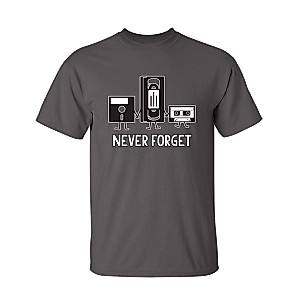 Never Forget Graphic Novelty Sarcastic Funny T Shirt XL Charcoal