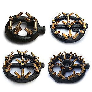 Natural Gas Jet Burner For Chinese Wok Range, Grilling, Stir Fry - Cast Iron Body Round Nozzle Jet Burner with 10/20/23/32 Brass Tips - Up 80,000 BTU (23 Tip)