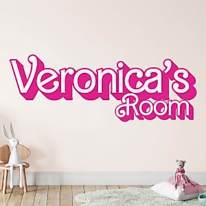 Iconic Style Personalized Wall Decor - Hot Pink Wall Decals Peel and Stick - Perfect Accessories for Women Party - Ideal for Bedroom Decor - Loved by Kids, Girls, Women