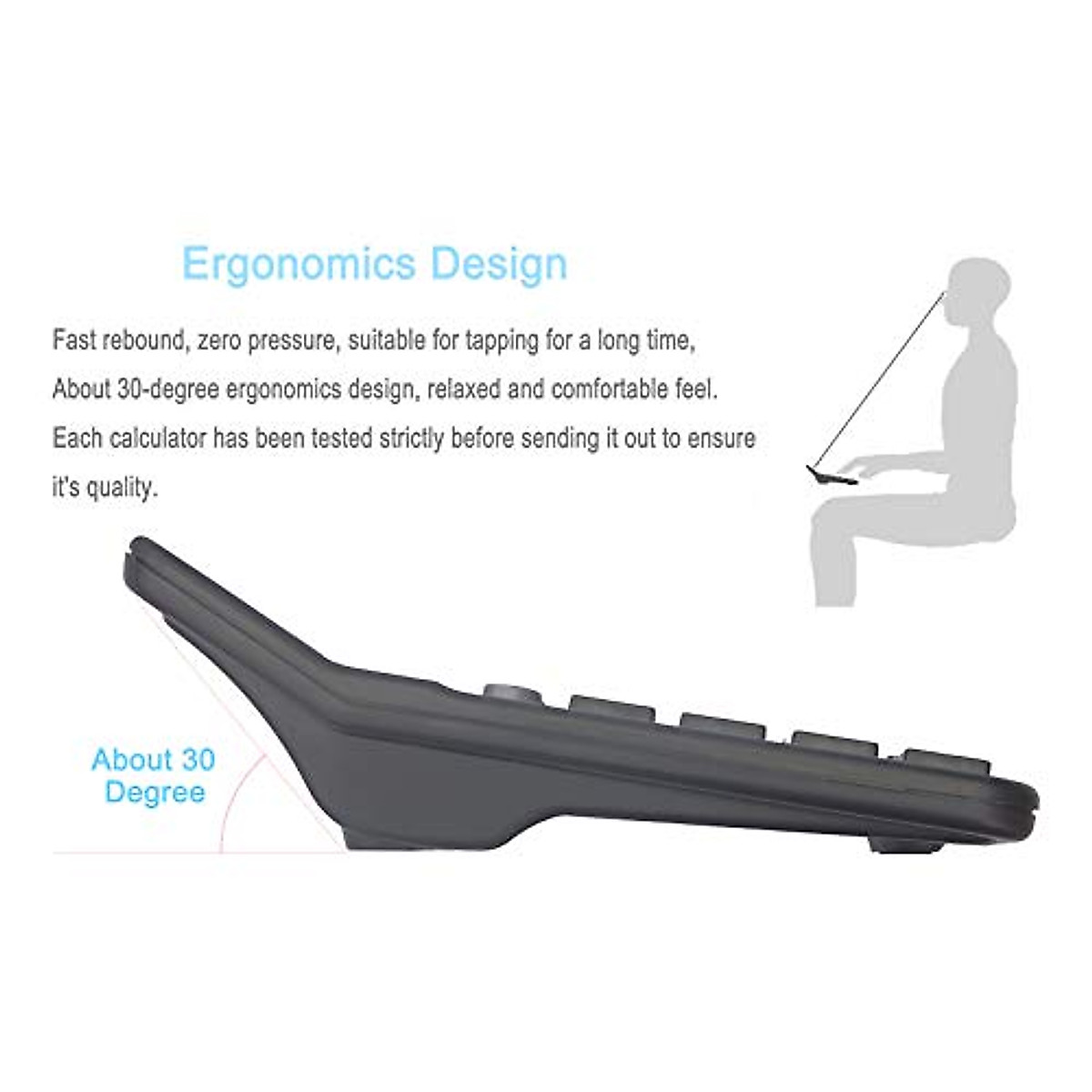 Calculator, BESTWYA Dual Power Handheld Desk Calculator with 12 Digit Large LCD Display Big Sensitive Button (1 Black & 1 Silver)