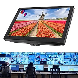 Shanrya 10.1 Inch Monitor, HD Display Adjustable Bracket Dual Loudspeakers Multiinterface USB Touch Screen Display Menu Function for Home (US Plug)
