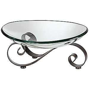 Kensington Hill Iron Scroll Stand with Oval Glass Bowl