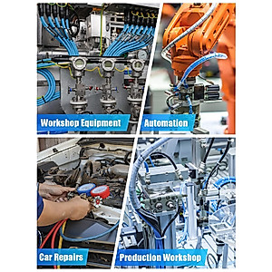 60PCS DOT Air Line Fitting Kit Kalolary Quick Connect Hose Fitting for Pneumatic Pipe 1/2 3/8 1/4 1/8" Push To Connect Fittings with NPT Threads Air Hose Fitting Air Tool Accessories for Workshop Car