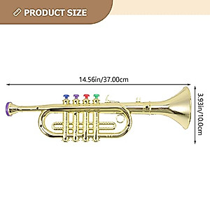 ibasenice Toy Trumpet Kids Trumpet Plastic Trumpet Model Party Noise Maker Musical Instruments Gift Christmas Stocking Stuffers for Boys Girls Golden