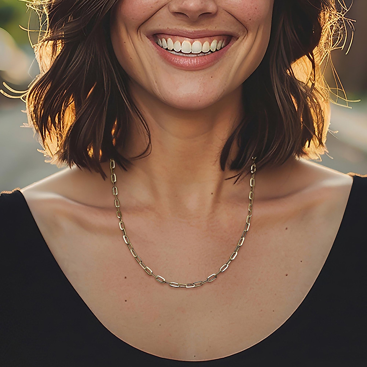 Ross-Simons Italian 14kt Yellow Gold Paper Clip Link Necklace. 20 inches