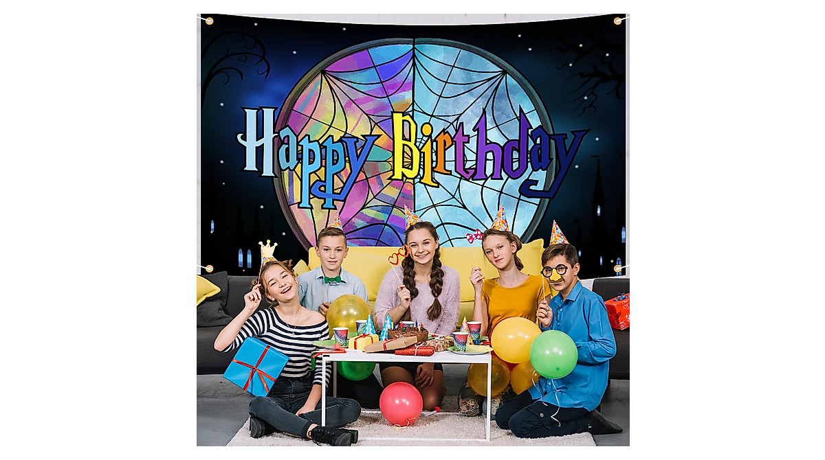 Wednesday Birthday Backdrop | Horror TV Show Party Decorations