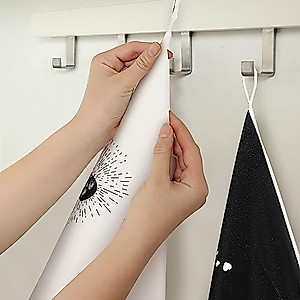 Bencailor 6 Pcs Blue Gold Marble Kitchen Towels Turquoise Navy Summer Dish Towels 24 x 16'' Gothic Hand Towels Moon Sun Star Witchy Tea Towel Astrology Tarot Cloth(Black, White, Moon Cat Star)