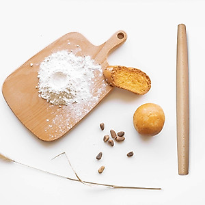 French Rolling Pin for Baking 18 Inch - Gifbera Better Wood Beech Dough Roller Baking Utensils for Pizza Bread Pastry Fondant