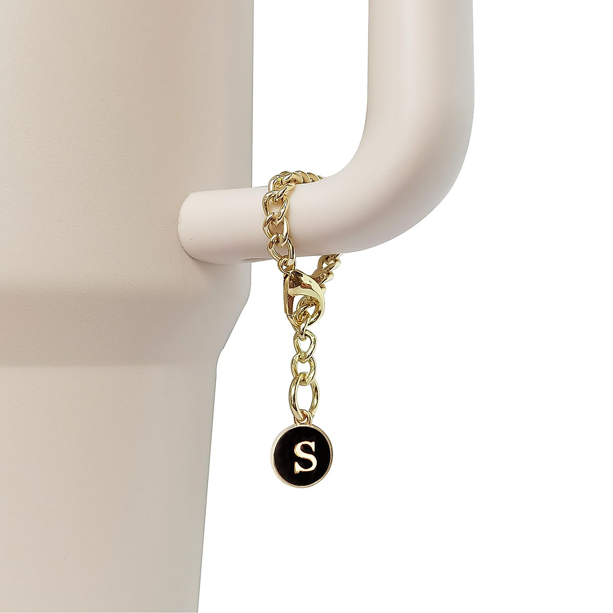 Wabogove Letter Charm Accessories for Stanley Cup 2PCS Initial Name ID Personalized Handle Charm for Stanley Tumbler (S)