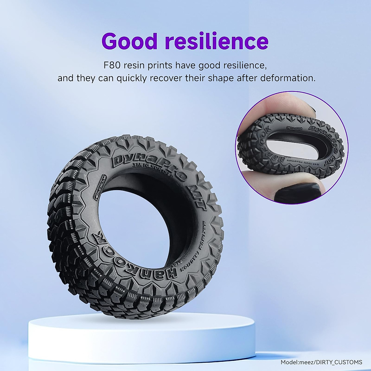 RESIONE 3D Printer Resin, F80 Elastic Resin 405nm UV-Curing Resin with High Elongation at Break High Resilience Photopolymer Resin for LCD DLP MSLA 3D Printing (Black, 1000g)