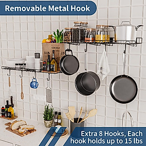 4 Pack Garage Wall Shelf, Wall Mounted Storage Shelves, Heavy Duty Metal Shelves for Room Wall, Loads 260 LBS Floating Shelves Mesh Storage Rack for Garage, Office, Basement,Wall Cabinet and Kitchen