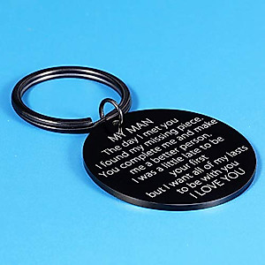 Boyfriend Christmas Anniversary Valentine's Day Birthday Gifts to My Man Keychain for Husband Boyfriend Groom Fiance Hubby from Wife Girlfriend Bride Fiancee Wifey Engagement Wedding Dating Gifts