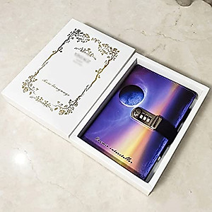 HMEI Password Notebook A5 Diary With Digital Lock For Girls And Woman Locking Journals For Birthday Gift,Writing fashion notebook (Color : Ff)