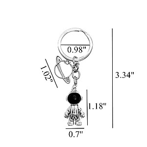 PHAETON 20PCS Robot Keychains Men Creative Spacemen Key Chain Space Robot Key Ring for Space Favors Lover Gifts Office Backpack Purse Charm