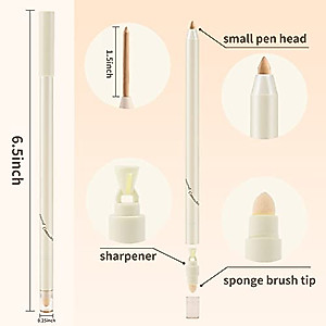 Boobeen Concealer Pencil, Contour Highlighter Stick Makeup Waterproof Full Coverage Foundation Multi-use Creamy Matte Concealer Pen with Sponge Brush Head