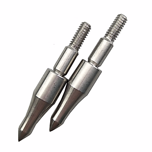 AMEYXGS 12 Pack 100/125/150 Grain Screw in Field Point Archery Bullet Points Stainless Steel Arrow Tips for Targeting Practice (125 Grain)