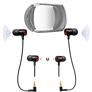 Yshein VR Dual Headphone for Meta Quest Pro, VR Gaming Earphones for Meta Quest Pro in-Ear Short-Cord with Silicone Earbuds Caps (24cm,Black)
