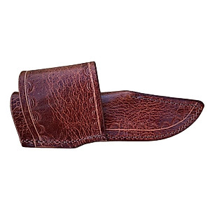 Coast Leathers Custom Handmade Leather Knife Sheath for Puma SGB Deadwood Canyon and Puma Knives, Fixed Blade Knife Holder, Cross Draw Knife Holster - Antique Brown