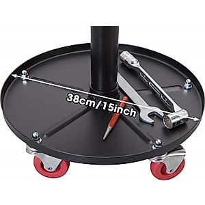 TCE Duty Rolling Pneumatic Creeper Garage/Shop Seat: Padded Adjustable Mechanic Stool with Tool Tray Storage, Red,ATRHL6201U