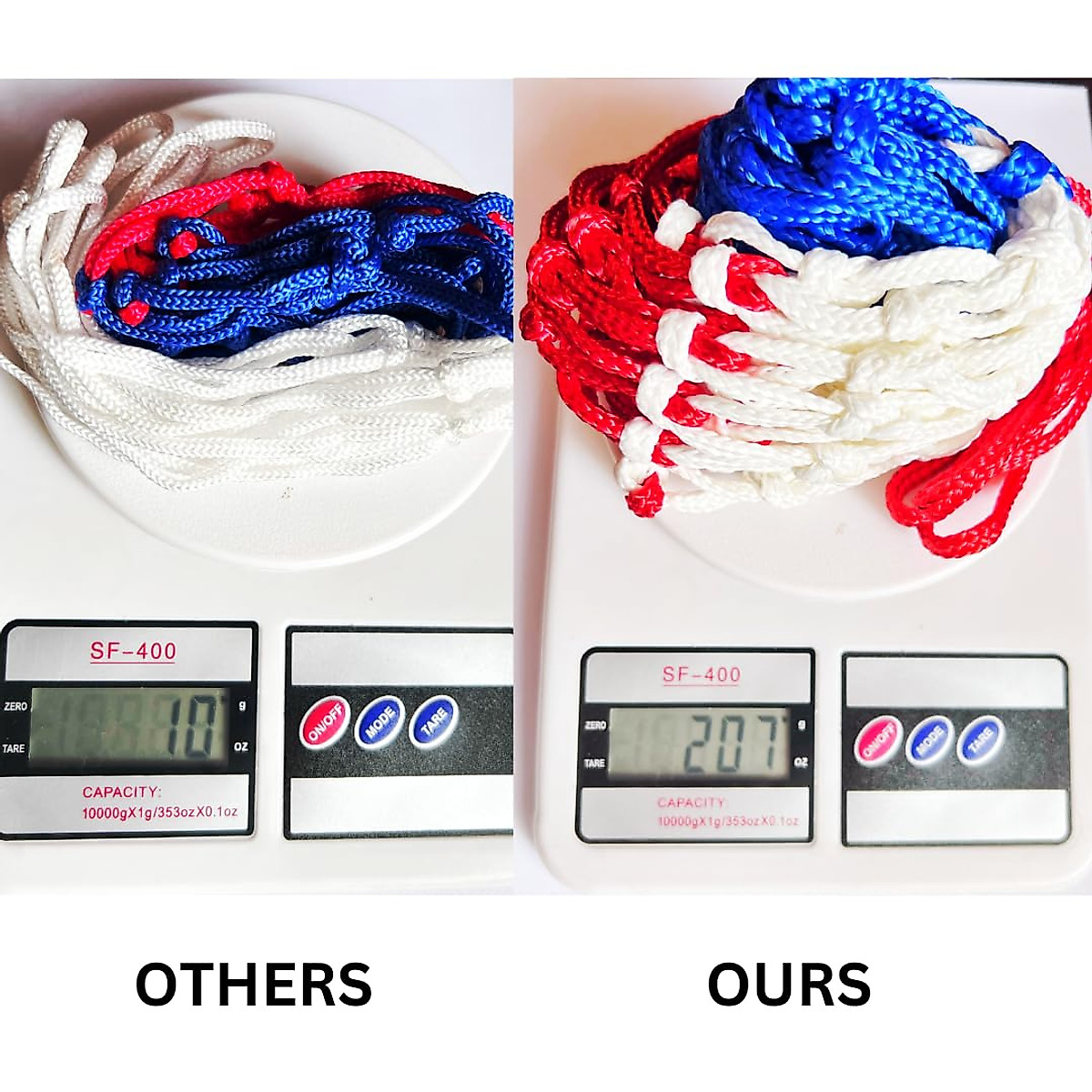 SperoPro Basketball Net - 7.16 Oz Professional Basketball Net Replacement Outdoor All Weather Anti Whip - Heavy Duty Basketball Hoop Net Replacement for Indoor or Outdoor Rim