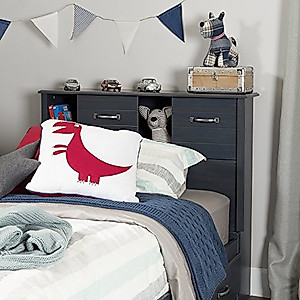 South Shore Ulysses Bookcase Headboard with Doors, Twin, Blueberry