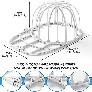 Hat Washers Cap Washers for Washing Machine, Hat Cleaning Shaper Protector Fit for Adult and Kid's Baseball Caps, White