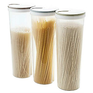 NEW Plastic Noodles Storage Box - Container Grain Cereal Nuts Beans Food Locking Lid - Khaki