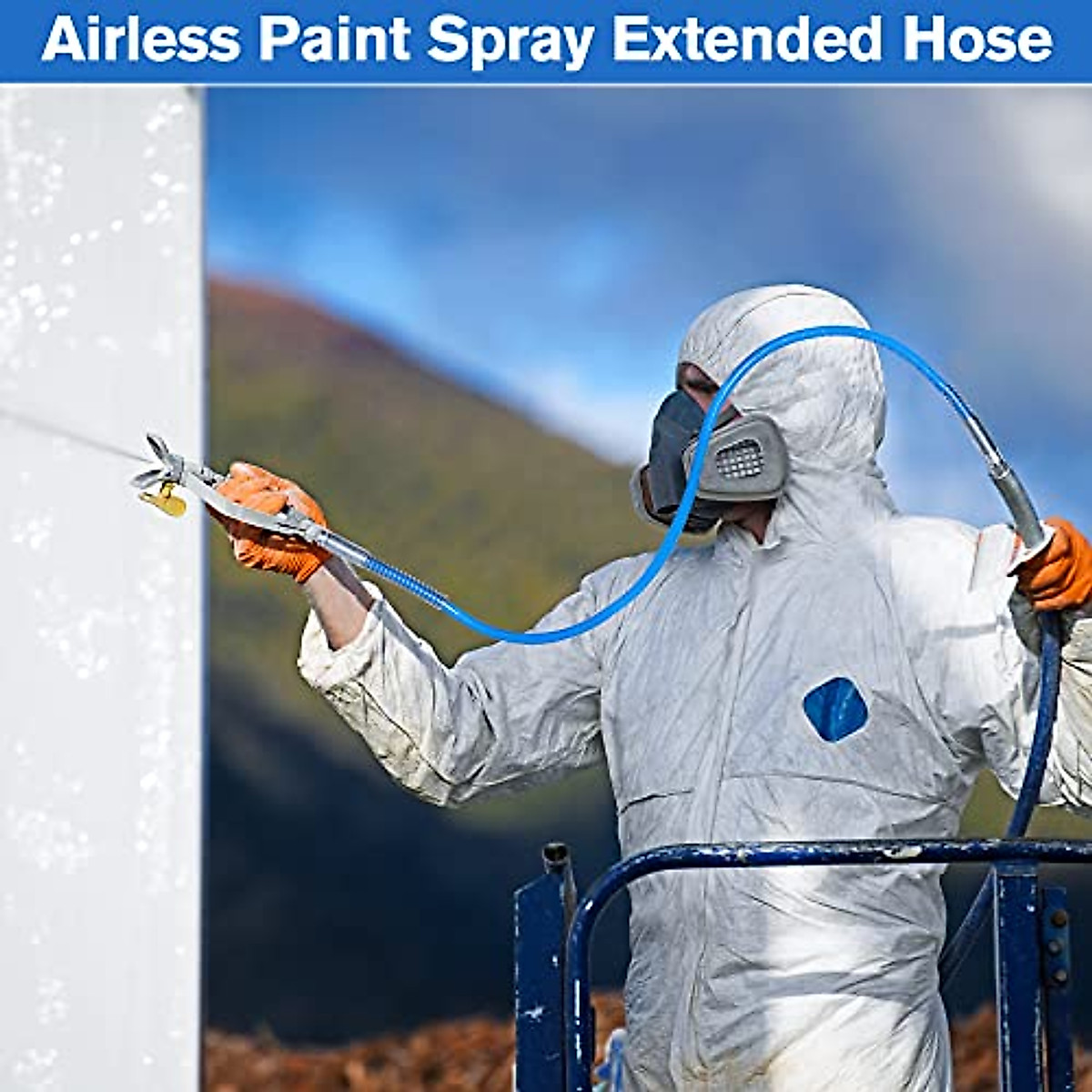 Enhon 4 ft Airless Paint Spray Extension Hose Compatible with Graco 247338, 3/16 ID High Pressure Paint Spray Whip Hose, 3000 PSI Flexible Extended Wall Painting Tube