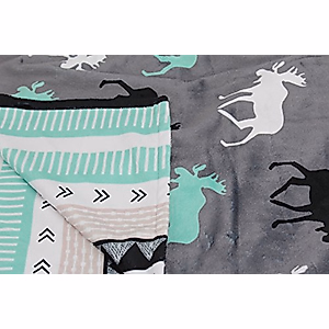 Dear Baby Gear Deluxe Car Seat Canopy - Infant Car Seat Cover - Baby Car Seat Covers - Carseat Canopy for Infant Car Seats - Car Seat Cover (Reversible Black, Grey, Mint Moose, Aztec Minky 40"x30")