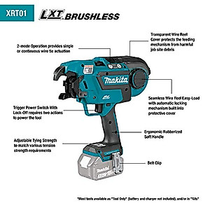 Makita XRT01TK 18V LXT Lithium-Ion Brushless Cordless Rebar Tying Tool Kit (5.0Ah)