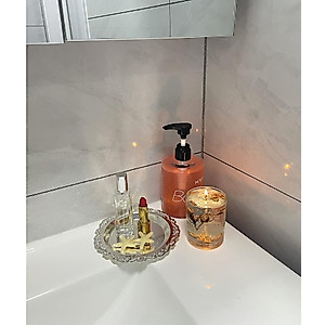 Small Round Jewelry Tray Jewelry Holder Organizer Dessert Plate Fruit Dish Ring Dish Organizer Holder Home Decor Wedding Gift for Perfume Candle Holiday Party (Silver, Small)