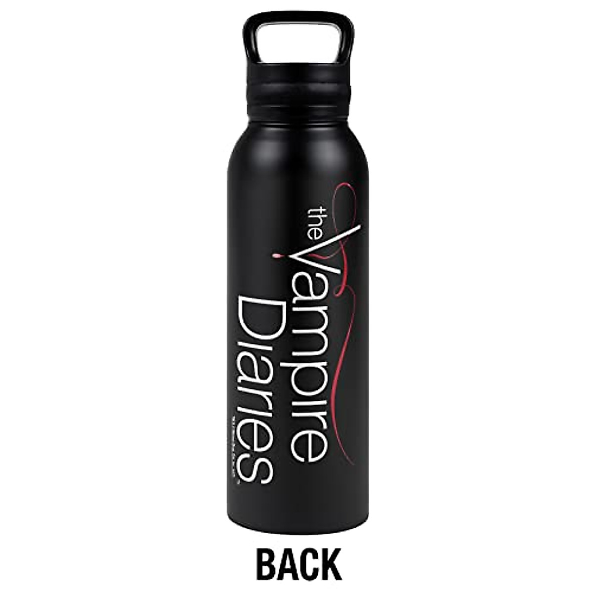 The Vampire Diaries OFFICIAL Tvd Logo 24 oz Insulated Canteen Water Bottle, Leak Resistant, Vacuum Insulated Stainless Steel with Loop Cap