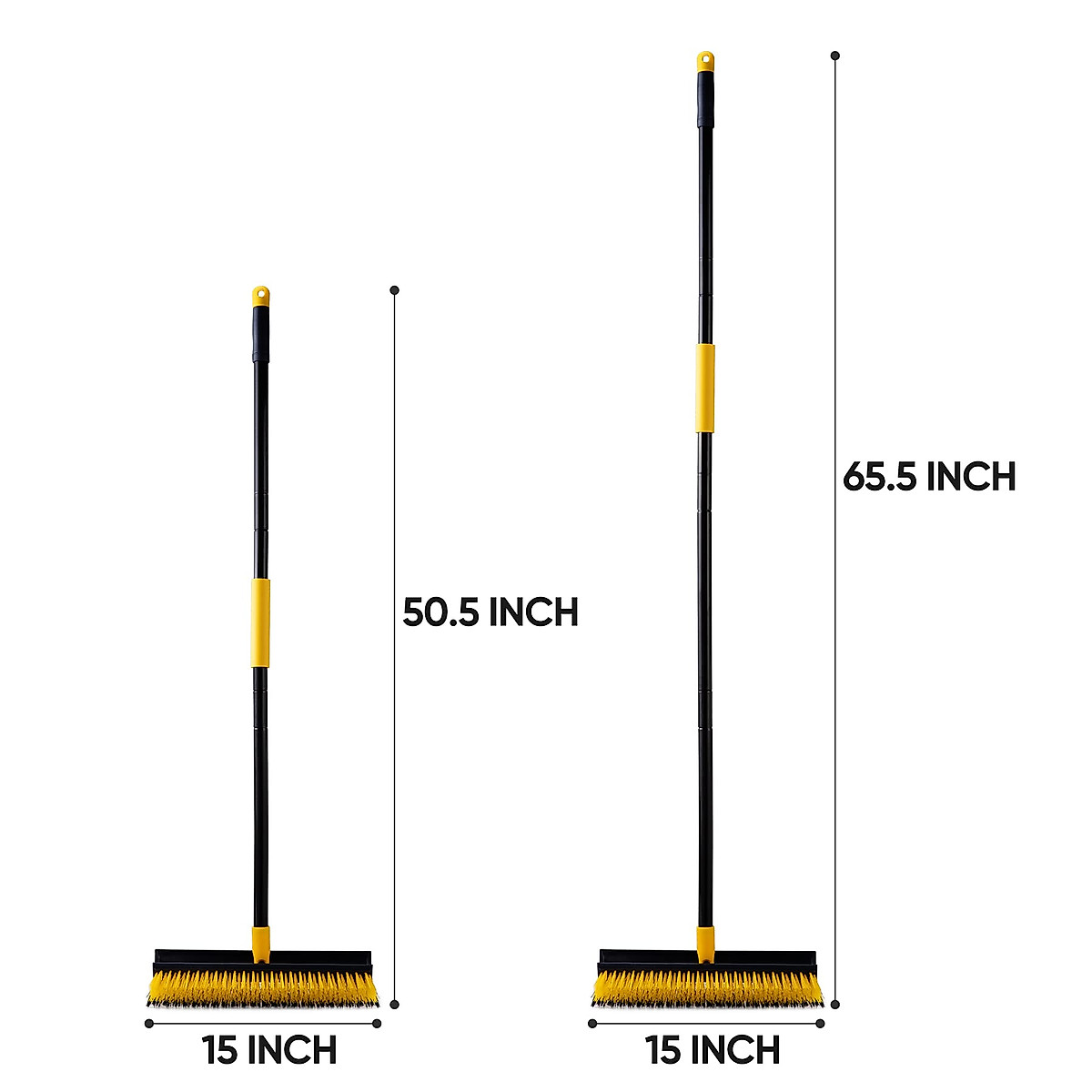 Yocada Double-Sided Floor Scrub Brush Triangle Brush Corner Crevice Cleaning Brush Heavy Duty Stiff Bristle 65.5" for Cleaning Patio Bathroom Garage Kitchen Wall Deck Tub Tile