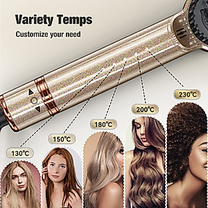 FURIDEN Straightening Brush, Hot Brush Hair Straightener, Double Ionic Hair Straightener Brush, Hair Straightener Brush for Black Women, Cepillo Alisador de Cabello 11.2 Inch