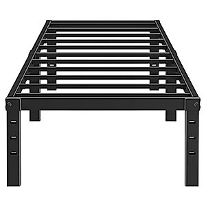 Rooflare Twin Size Bed Frames 14 Inch Heavy Duty Max 3500lbs Metal Twin Size Mattress Platform for Boys Girls Kids No Box Spring Needed Easy to Assemble-Black