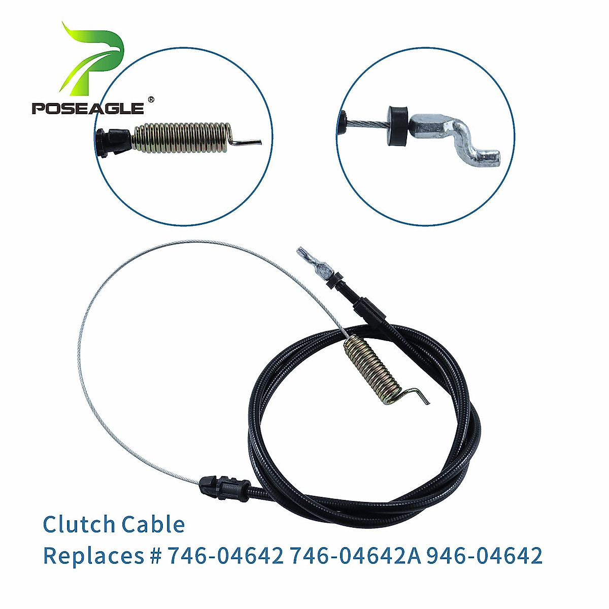 POSEAGLE 2 Pack 946-04642a Drive Engagement Cable Compatible with MTD 946-04642a, 946 04642a, Craftsman 946-04642, 946 06462, 746-06462 for Some MTD 2-Stage Snow Throwers (2009–2012)