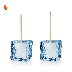 Urbanstrive Sturdy Safe Toothpick Holder with 800 Natural Wood Toothpicks for Teeth Cleaning, Unique Home Design Decoration, Unusual Gift, 2 Pack, Blue