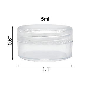 Medsuo 20PCS 5ml Clear Sample Pots Empty Small Travel Containers Leak Proof Refillable Cosmetic Jars Makeup Sample Containers with Lid, Storage Pot for Lip Balm Scrub DIY Cosmetic