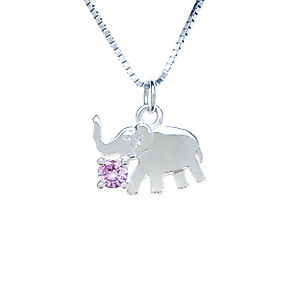 Kyle Jewelry Sterling Silver Pendant Charm Elephant October